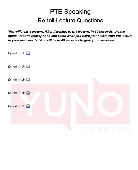 Free PTE Speaking Practice Test: Retell Lecture - Yuno Learning
