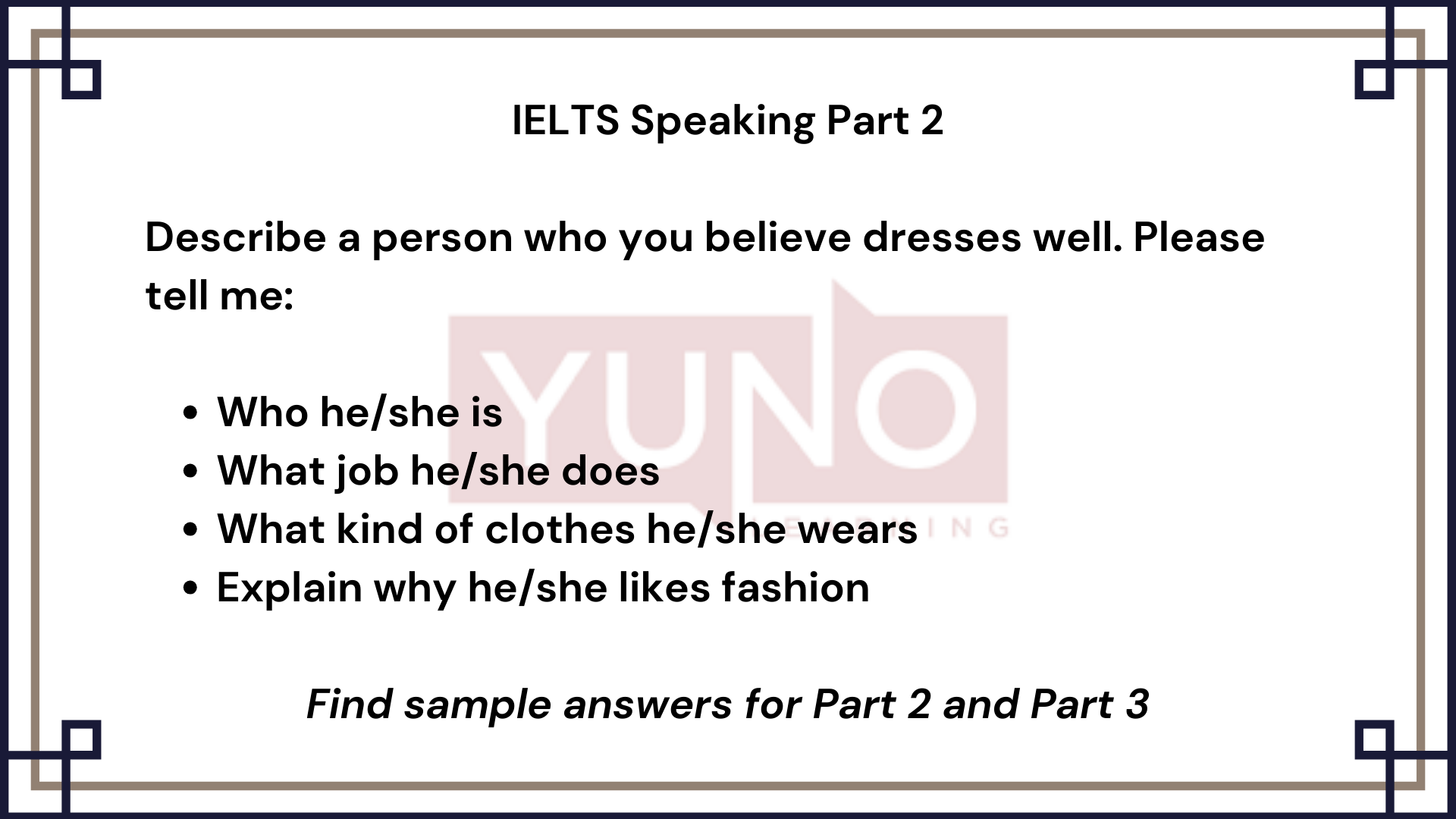 5 October 2023 IELTS Speaking Part 2,3 Fashion Sample Answer