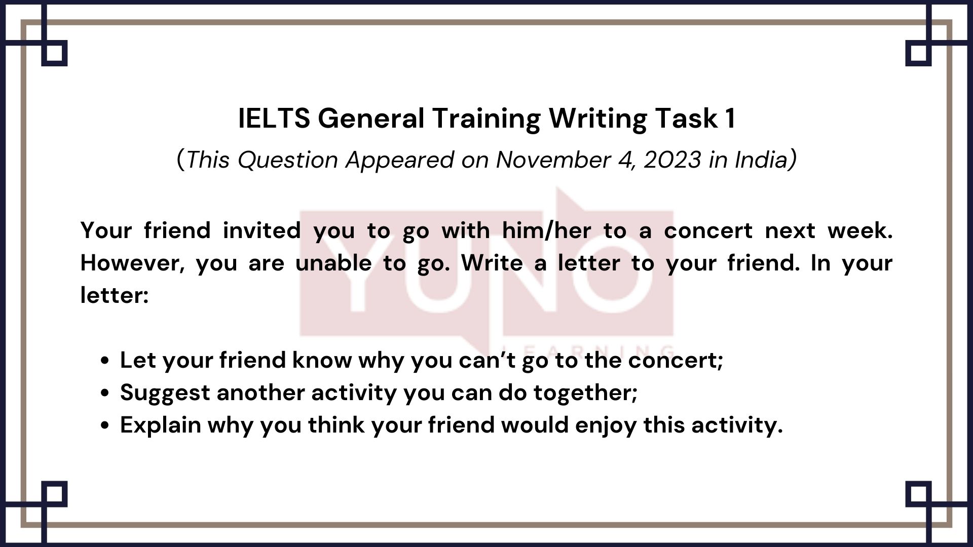 4 November 2023 IELTS Informal Letter