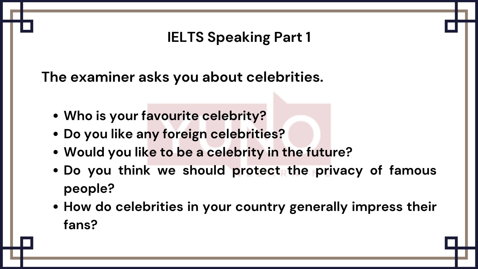 IELTS Speaking Part 1 Sample Questions - Yuno Learning