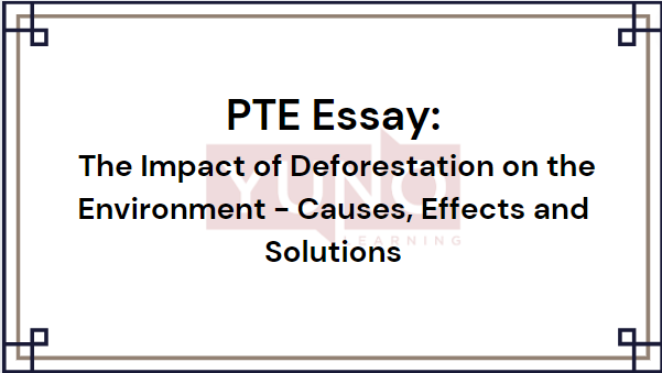 PTE Essay: The Impact of Deforestation on the Environment - Causes ...